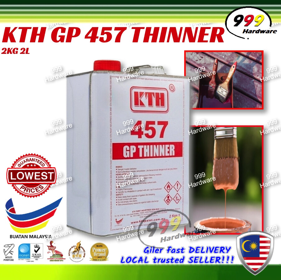 999 KTH ORIGINAL GP 457 THINNER 2KG / 1 GALLON 2L THINNER / PAINT METAL ...