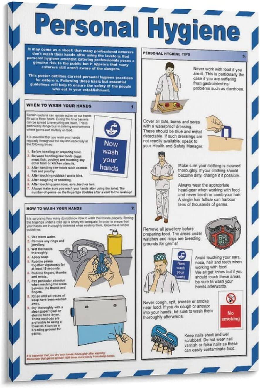 Safety Rules Education Poster Personal Hygiene Hospital Posters Canvas ...