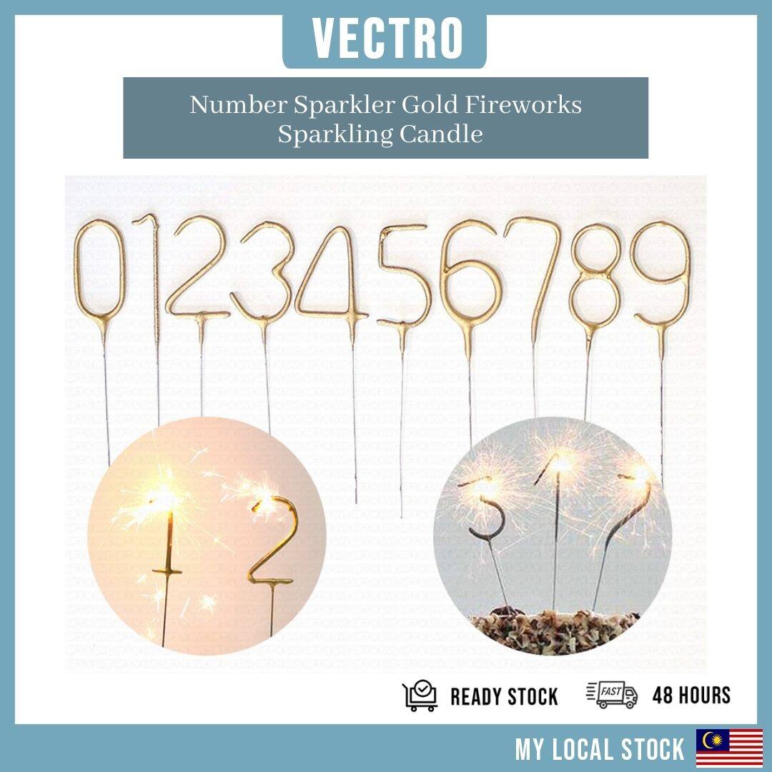 Gold Number Firework Spark Candle | Golden Age Year Sparkler Sparkling ...