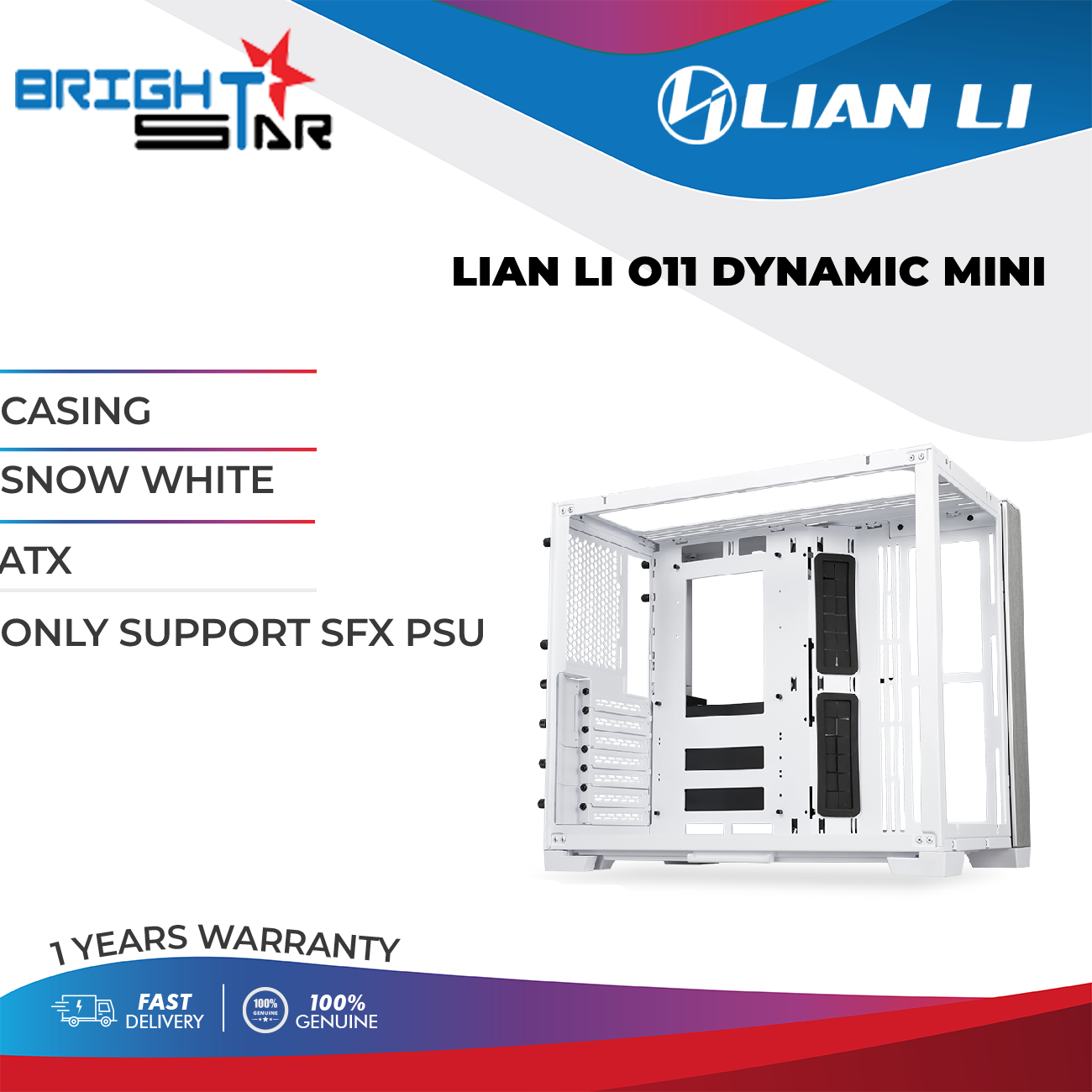 PC CASE / LIAN LI O11 DYNAMIC MINI / (SNOW WHITE,BLACK) / ATX / 1Y ...