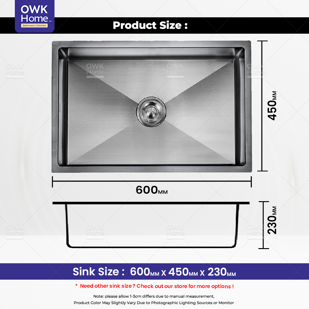 SUS304 Kitchen Sink | Anti Rust Sink | 6045 Sink | 600x450mm Sink ...