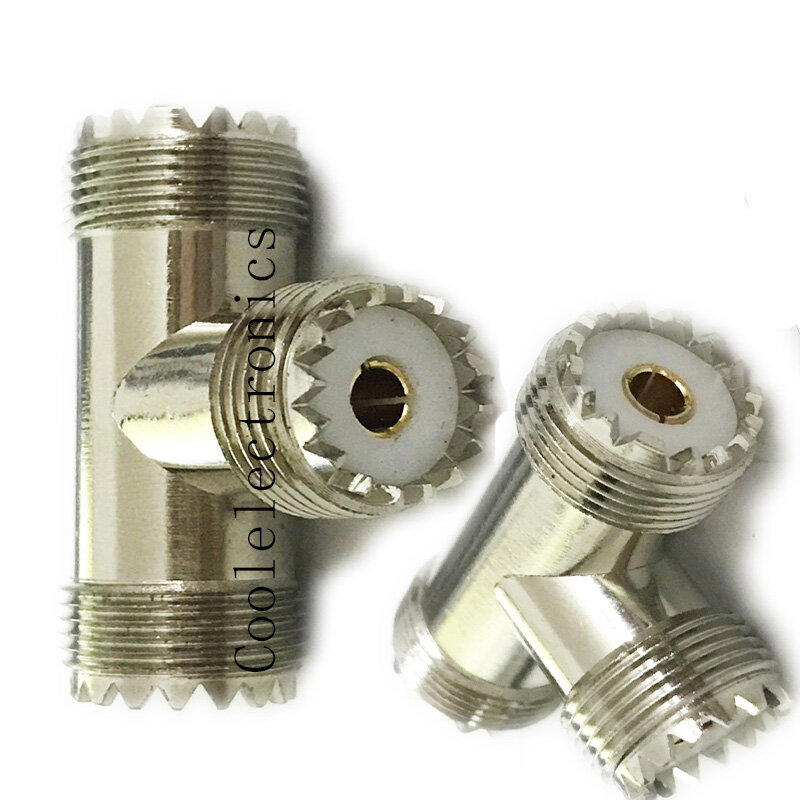 1pc UHF SO239 Female to Two UHF Female Jack T Type 3 Way Coax Cable ...