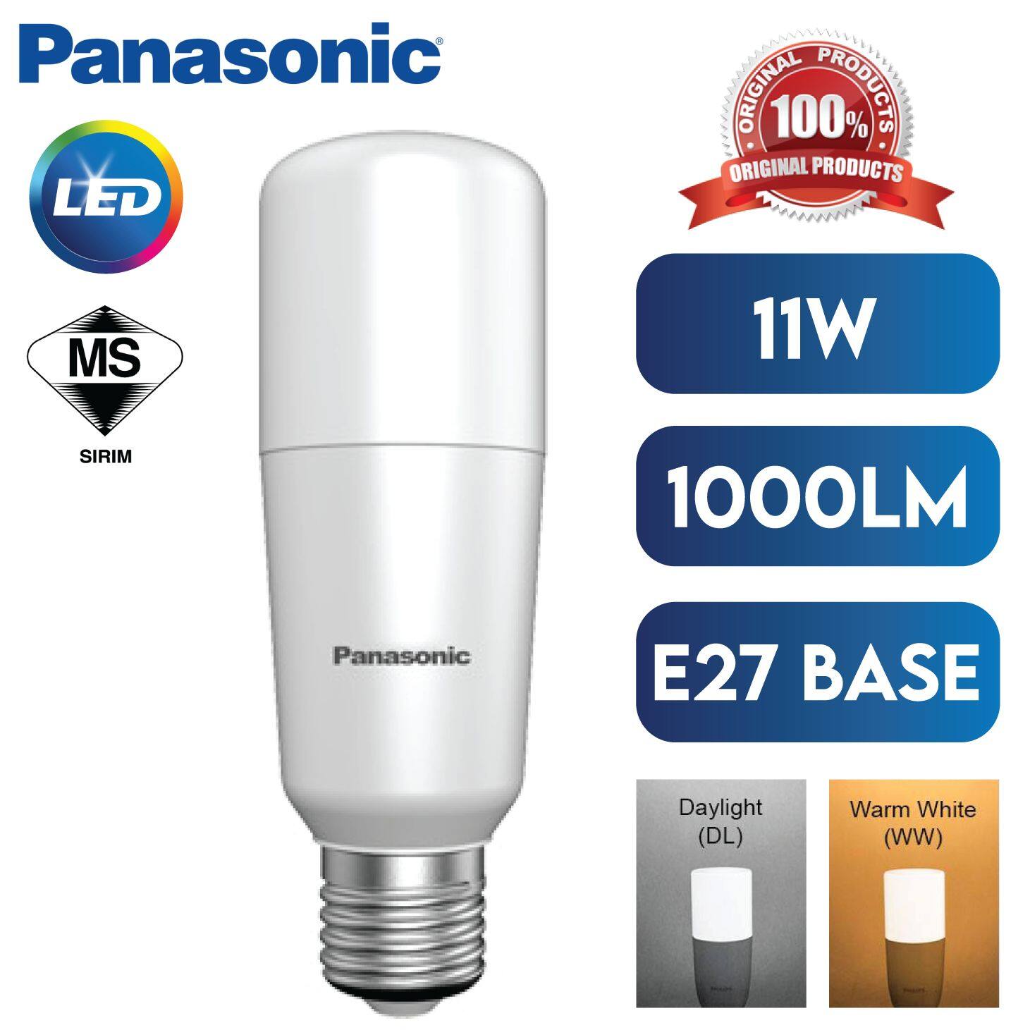PANASONIC 11W LED STICK BULB E27 (COOL DAYLIGHT & WARM WHITE) | Lazada