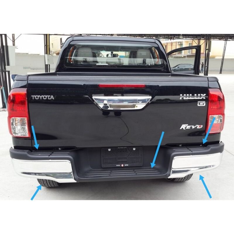 *ORIGINAL TOYOTA GUN125 HILUX REVO 2016 REAR BUMPER LH/ RH CHROME & TOP ...