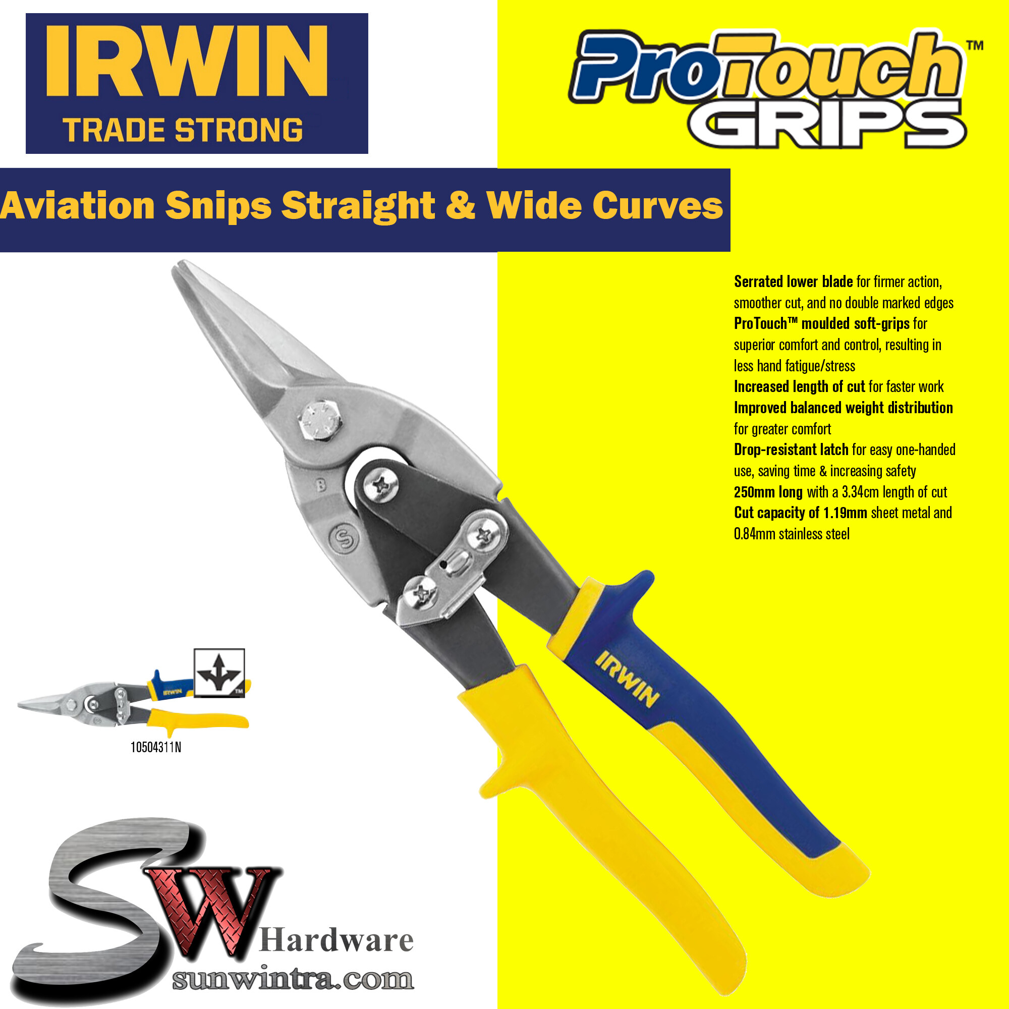 IRWIN 10 Inch AVIATION STRAIGHT SNIPS / ZINC CUTTER / GUNTING ZINK ...