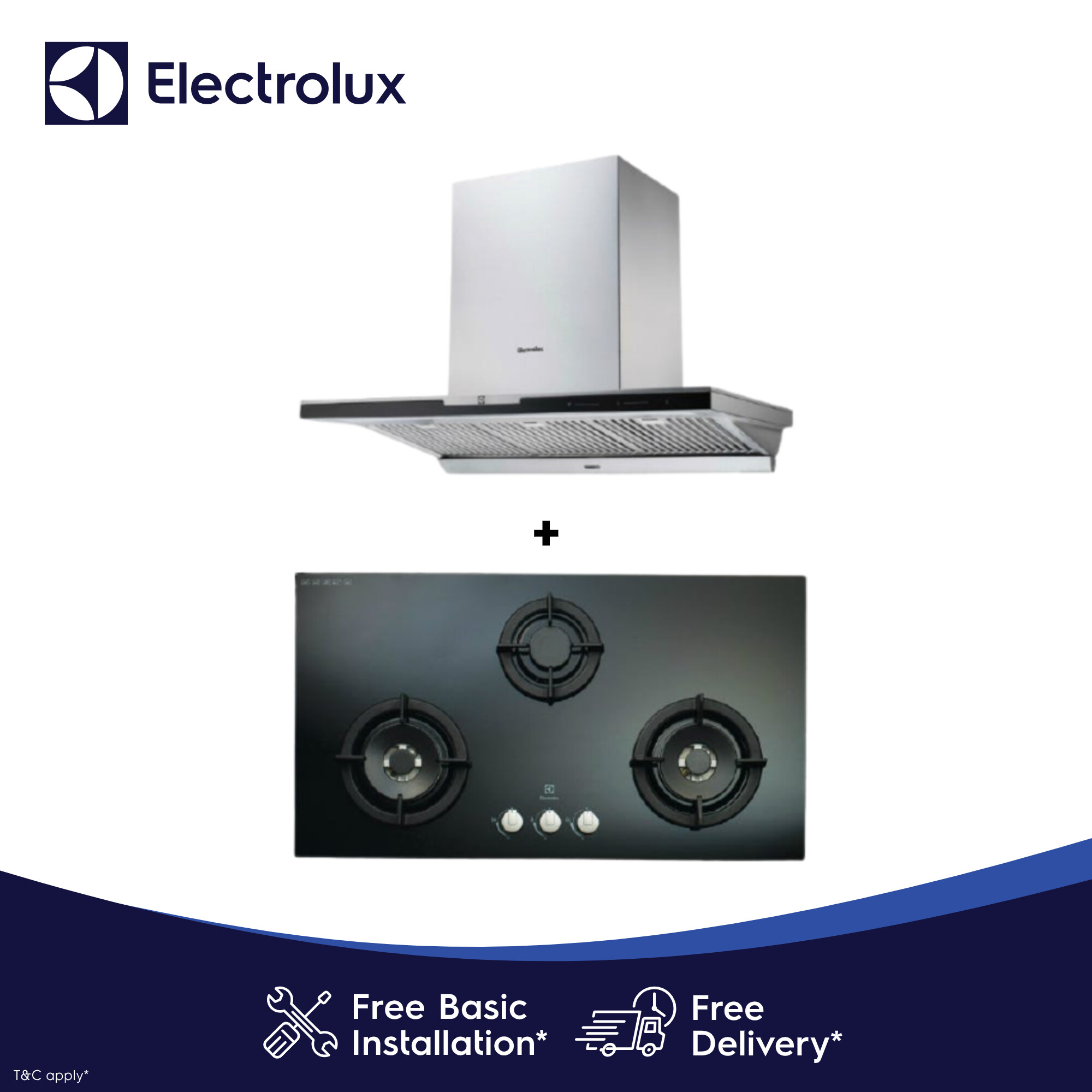 (BUNDLE) Electrolux 90cm Dual Filter Stainless Steel Hood ELE-EFC926SA ...