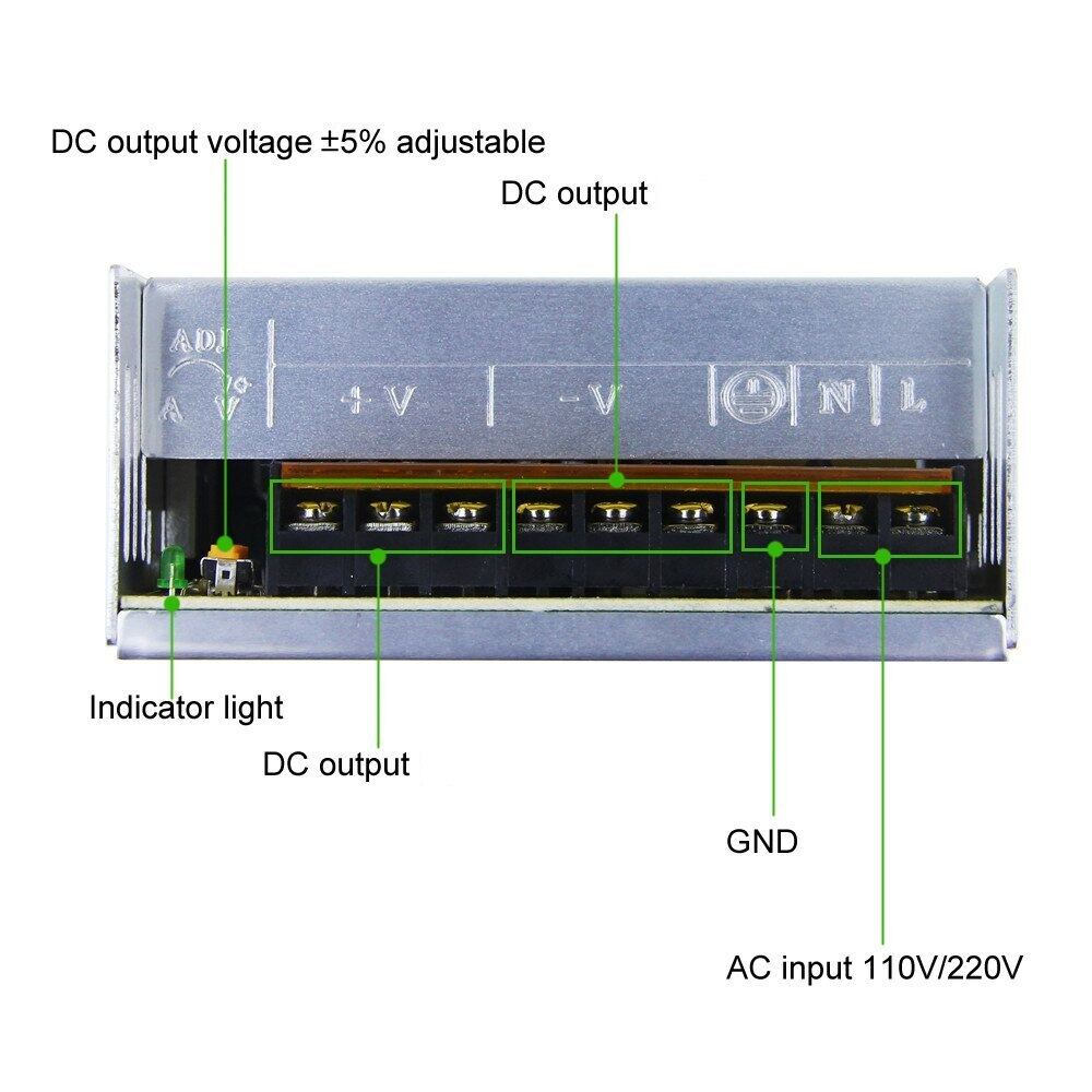 DC 5V 12V 24V 36V 48V 60V Switching Power Supply 2A 3A 4A 5A 8A 10A 15A 20A 25A 30A 40A 50A 60A ...