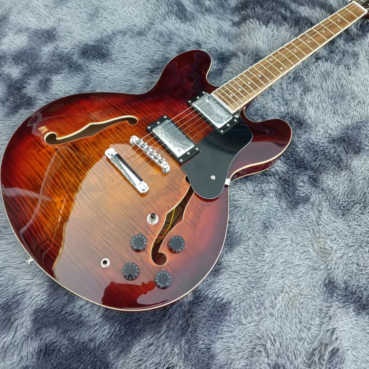 Classic Gibson ES 335 Flame Maple Top Semi Hollow Body Electric Guitar ...