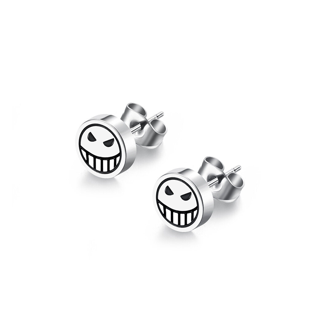 Retro One Piece Fan Portgas D. Ace Crying Smiling Face Titanium Steel ...
