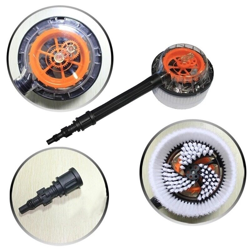 360° Rotary Car Wash Brush with Soap Spray Water Window high ...