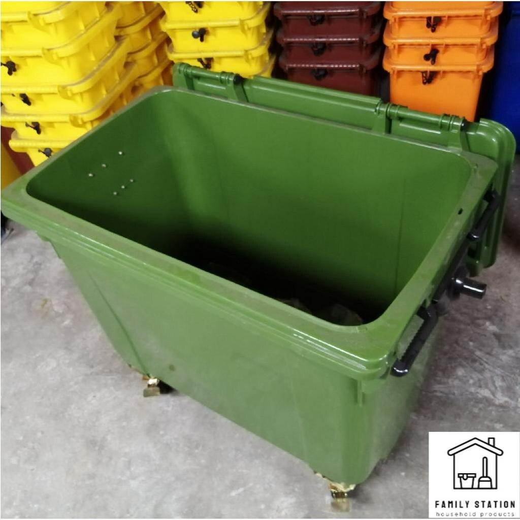 [Ready Stock] 660L Mobile Garbage Bin 4 wheels / Tong Sampah Besar | Lazada