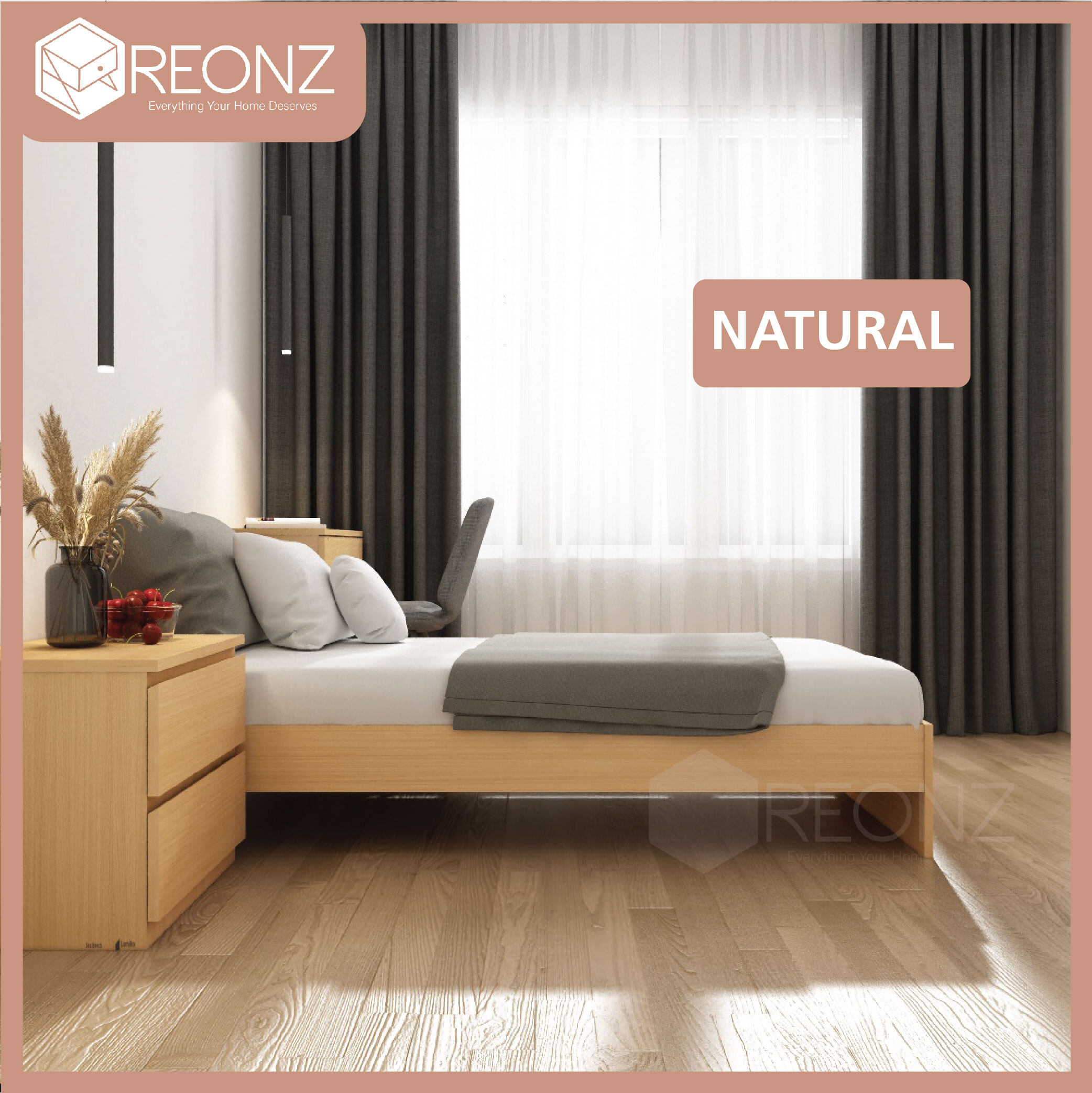 REONZ Kappa Single Bed Frame Bedframe Homestay Bed Katil Kuat bujang ...