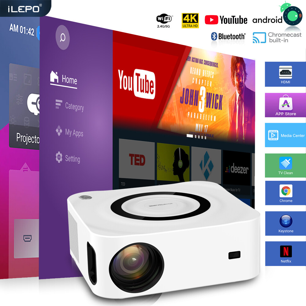 projector mini portable Dual WIFI 2.4G/5.0G with Bluetooth, 1080P HD ...