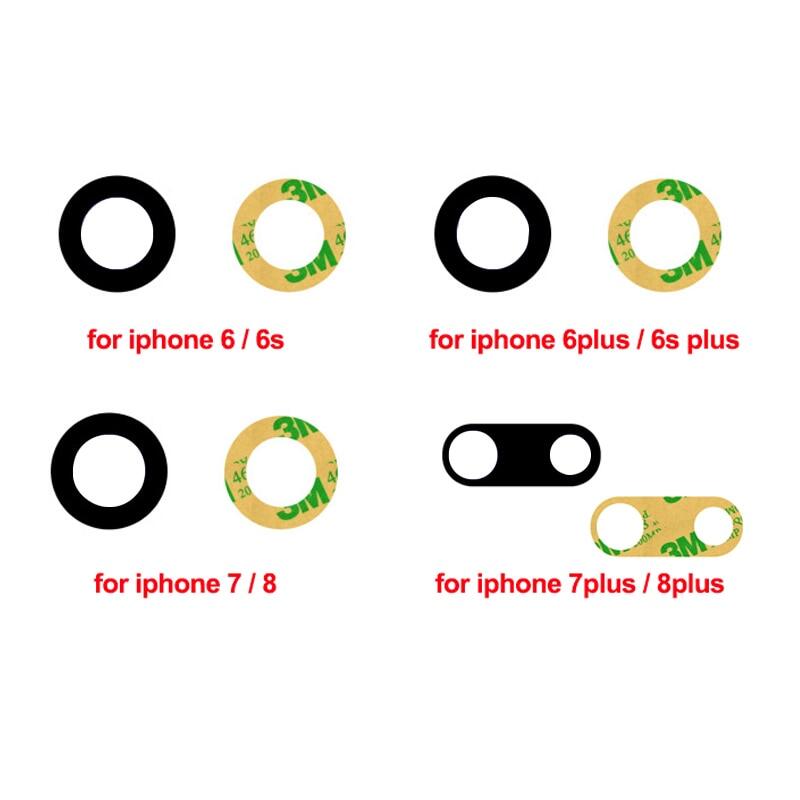 2PCS เปลี่ยนกระจกกล้องด้านหลังสำหรับ Iphone 7 8 6 6S 6Plus 7Plus 8Plus X 3M กาวฝาครอบกล้อง ...