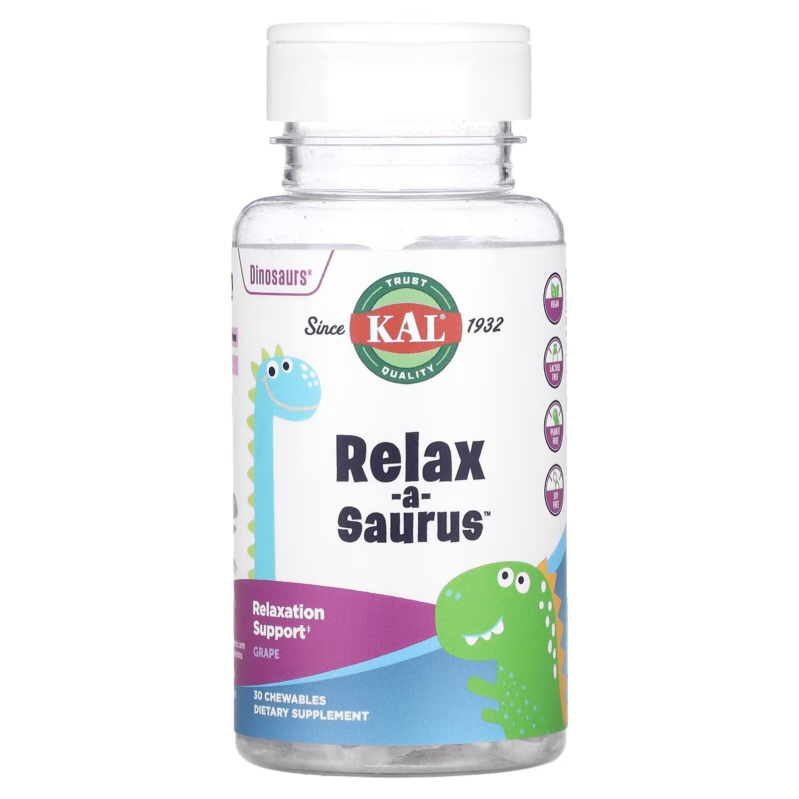 [PRE-ORDER] KAL DINOSAURS RELAX-A-SAURUS GRAPE 30 CHEWABLES – PROMOTES ...