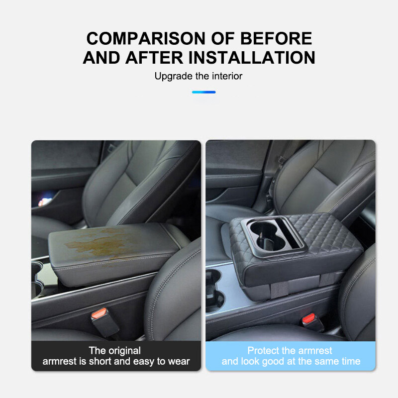 SEAMETAL Car Armrest Box Booster Cushion Universal Arm Center Console ...