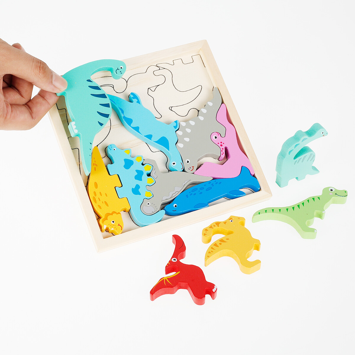 Animal Puzzle Toy Stacking Puzzles Hand Grasping Board Wooden Puzzles 2 ...