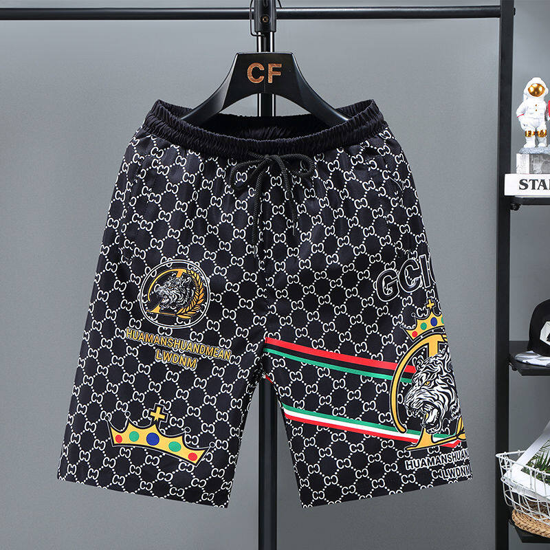 กางเกงขาสั้นชายหาดหลวม Plus ขนาด M-5XL 2022ฤดูร้อนใหม่แนวโน้มแฟชั่นการพิมพ์ตรงห้าจุดกางเกงสำหรับ ...