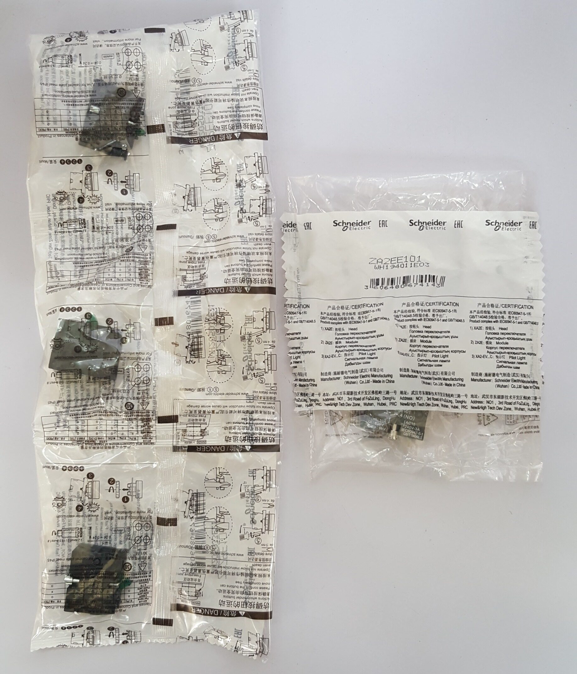 SCHNEIDER Spare Contact Block ZA2EE101 ZA2EE102 normally open close ...