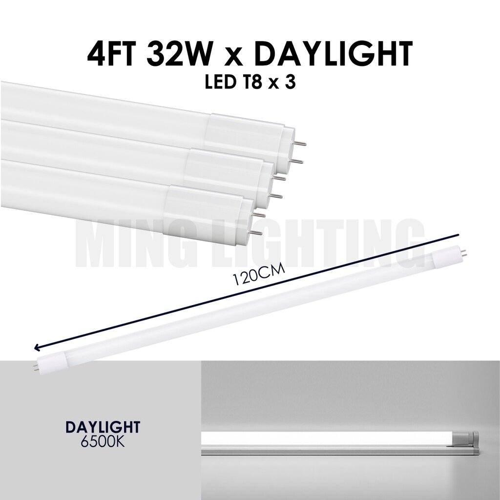 LED T8 Linear Light 2FT 4FT Casing Kalimantang Tube Fitting Ceiling Wall Lighting Lampu Panjang ...