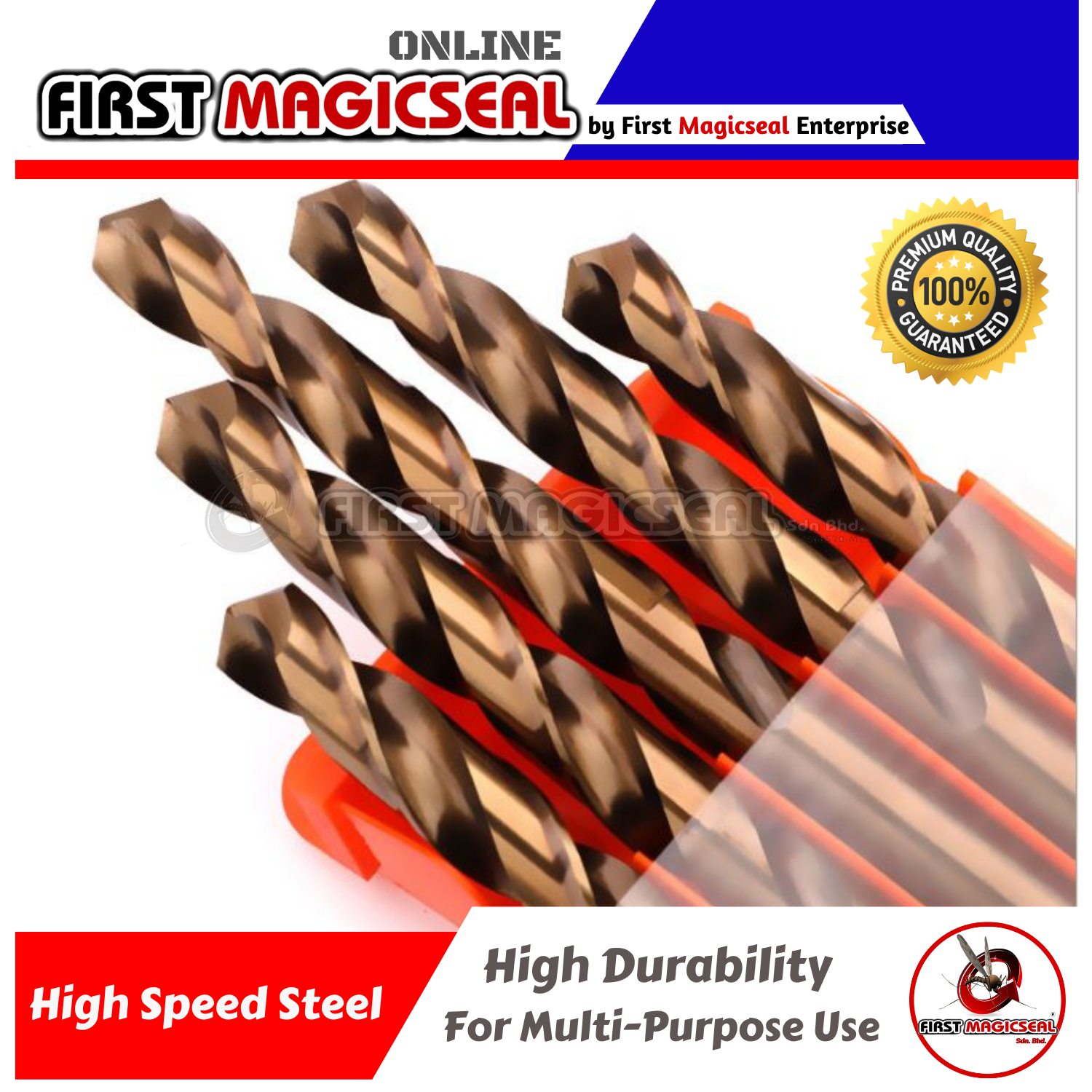 First MagicSeal - HSS Twist Drill Bits Titanium Coated Metal Steel Wood ...