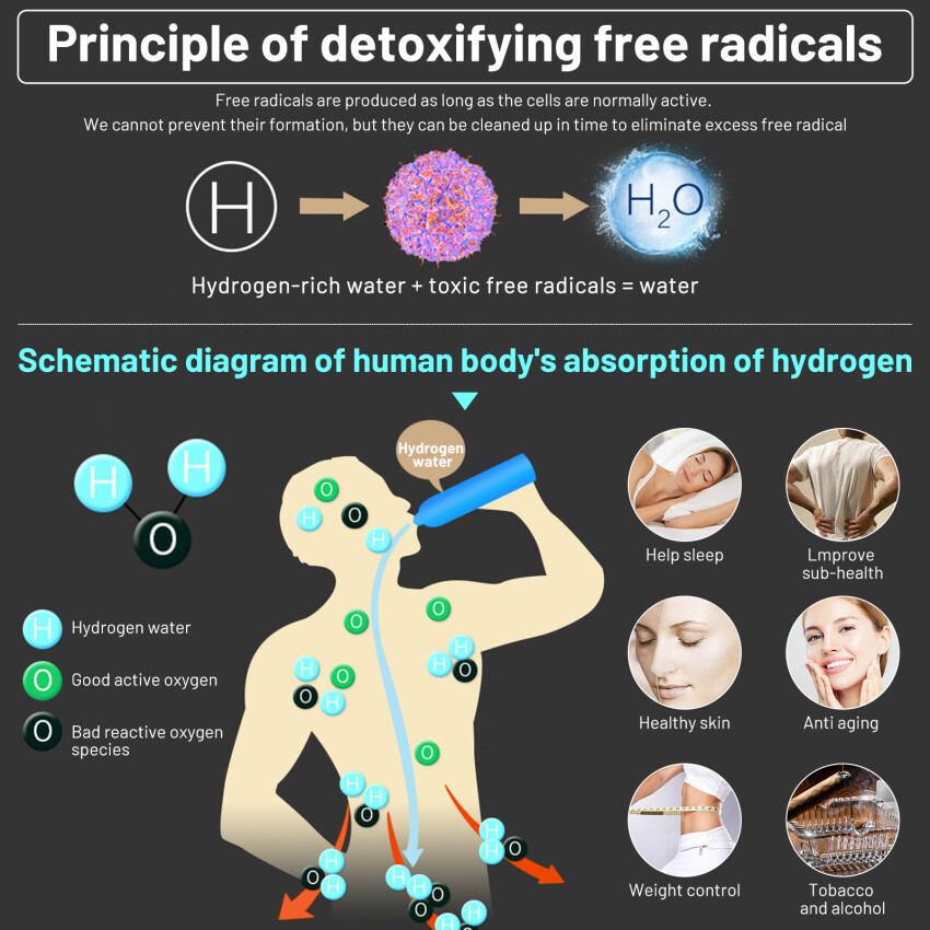 PEM Technology, SPE Ion Membrane Hydrogen-Rich Water Cup, Negative Ion ...