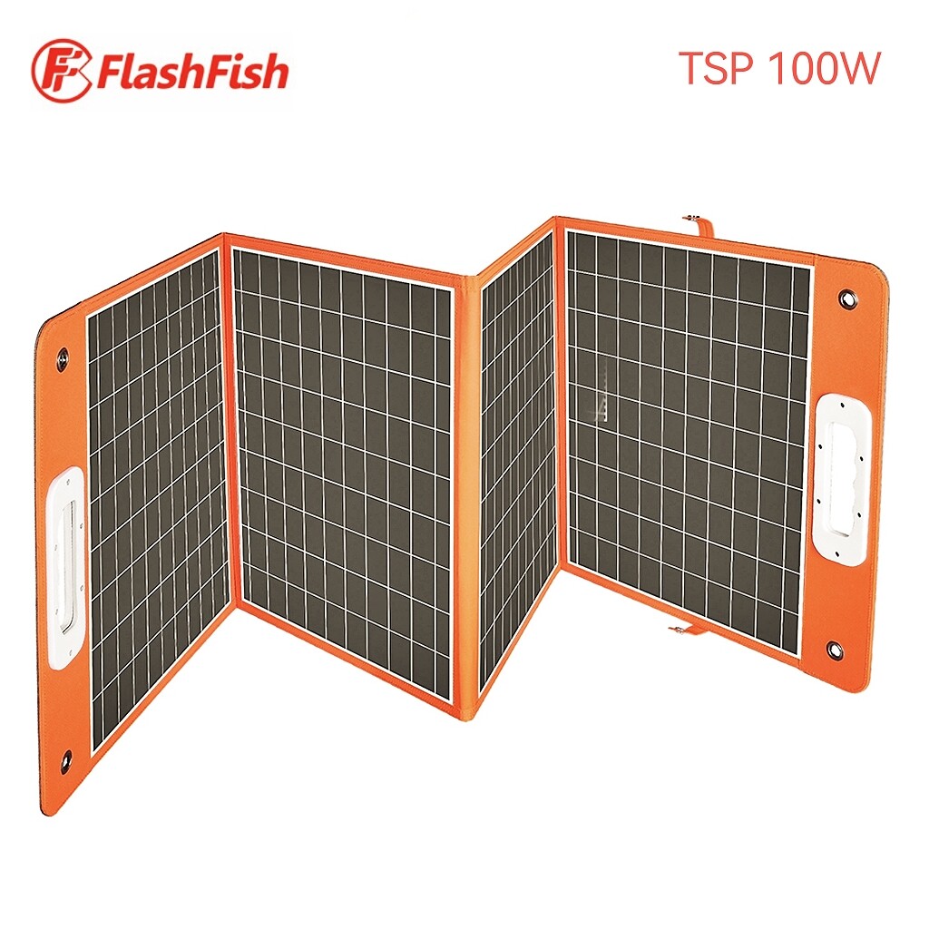 Flashfish แผงโซลาร์เซลล์100W 18V,แผงโซลาร์เซลล์แบบพับได้ยืดหยุ่นพร้อม ...