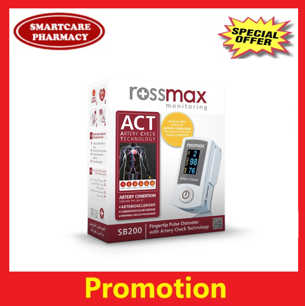 Rossmax SB200 ACT Fingertip Pulse Oximeter with Artery Check Technology ...