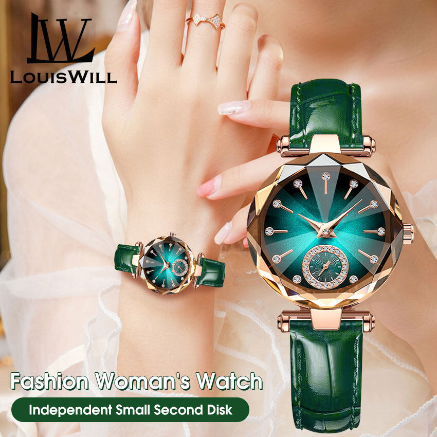 LouisWill Women's Fashion Watches Gradient Two And A Half Needle Watch ...