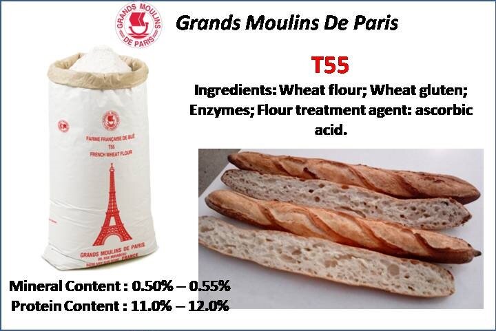 T55 french flour 1kg / medium high protein flour / grands moulins ...