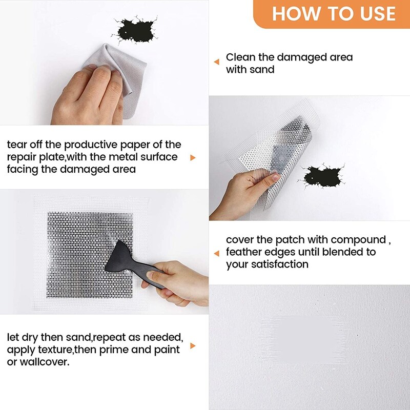 12 Pieces Aluminum Wall Repair Patch Self-Adhesive Wall Repair Patch 2 ...