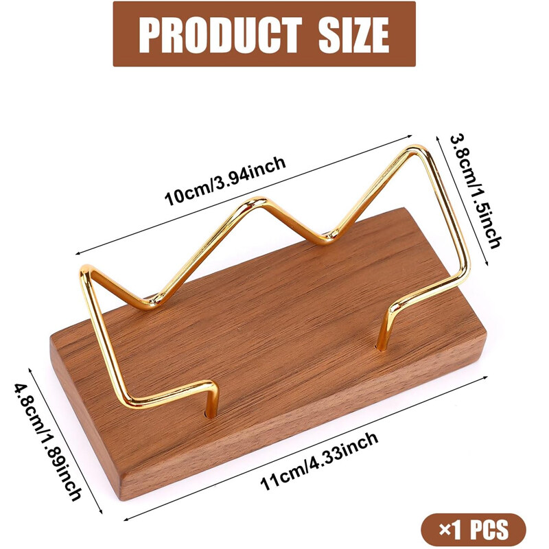 Wood Business Card Holder, Metal Creative Business Card Display Holder ...