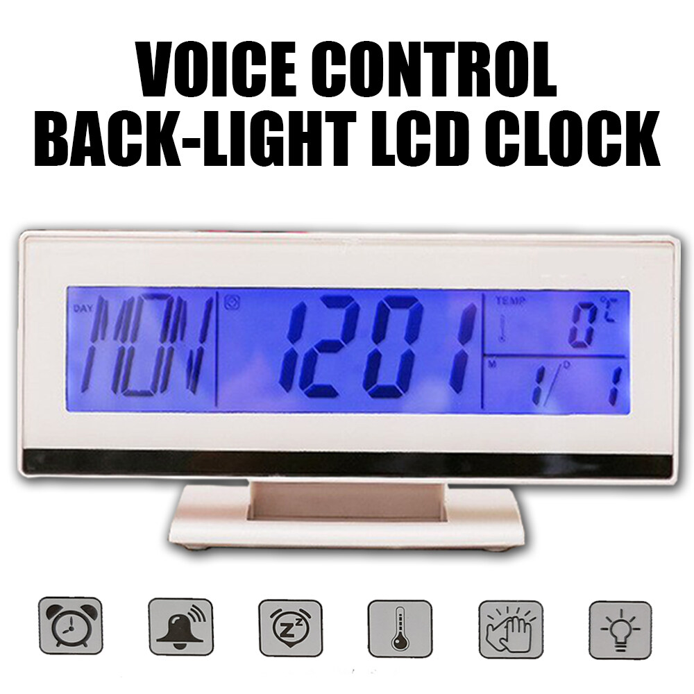 Voice Control Back-light Digital LCD Alarm Clock With Date/ Temp DS ...