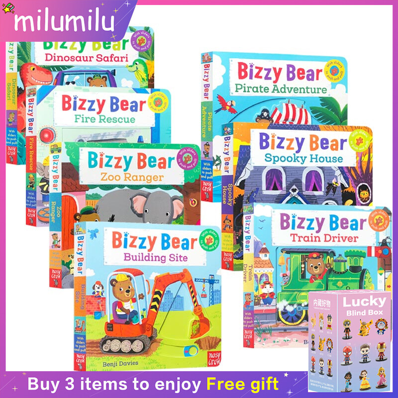 7ชิ้นหนังสือการศึกษายอดนิยมสำหรับเด็ก Bizzy Bear หนังสือระบายสีหนังสือ ...