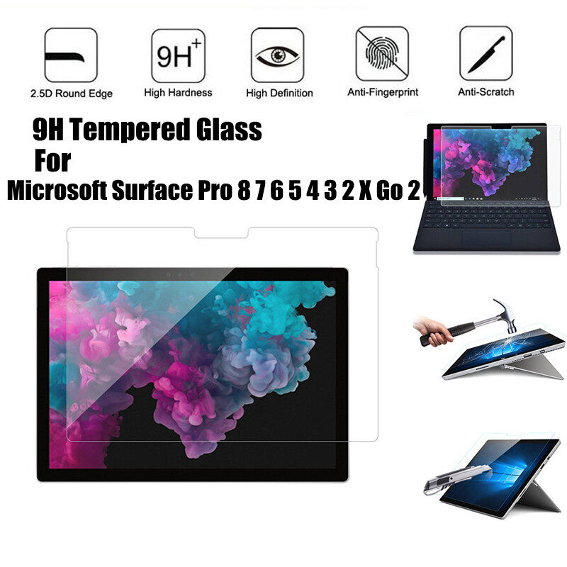 Tempered Glass For Microsoft Surface Pro 9 Pro 8 Surface Pro 7 6 5 4 Pro 3 2 X Go 2 Go 3 ...