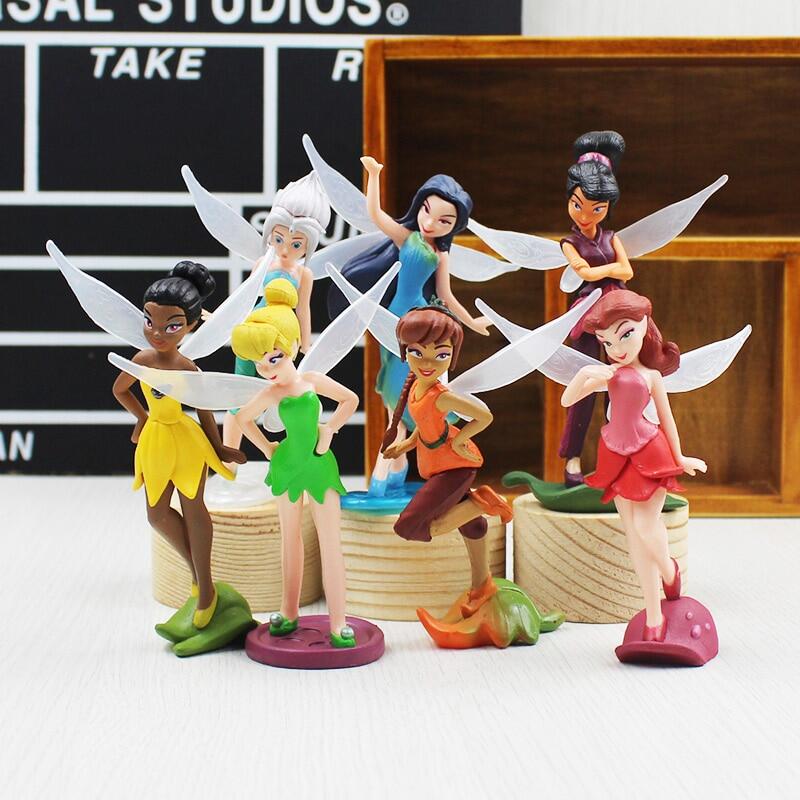 7pcs/Set 10-11cm Tinkerbell Tinker Bell Flower Elves Beautiful Faery ...
