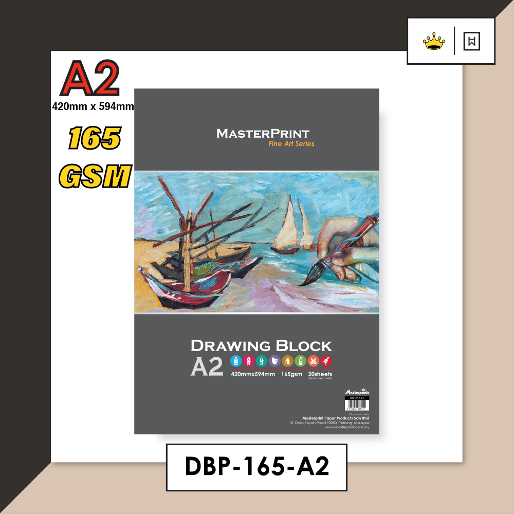 Masterprint • A2 Drawing Block / Drawing Pad • 165 / 200 GSM | Lazada
