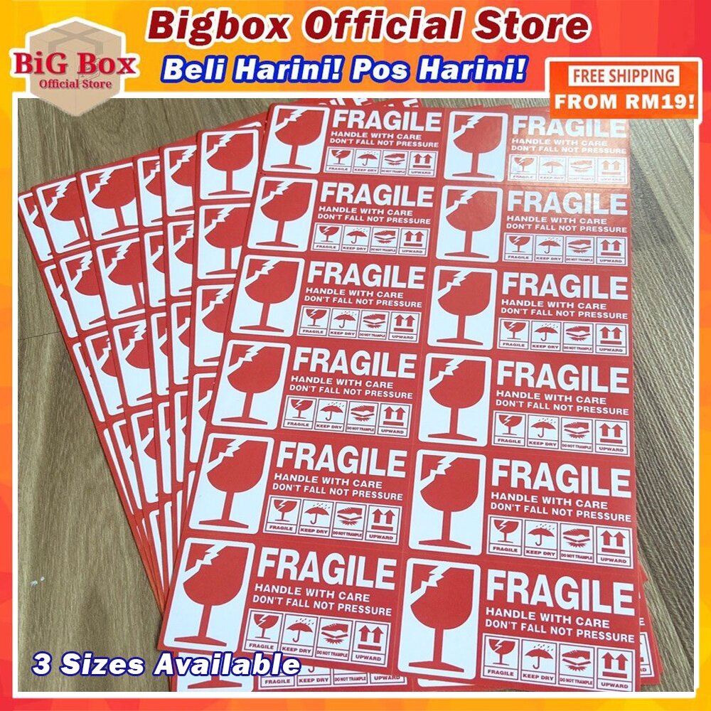 100pcs Fragile Sticker And Fragile Tape Fragile Label Warning Label Lazada