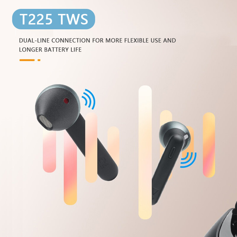 ต้นฉบับJBL T225 TWS หูฟังบลูทูธ หูฟังไร้สาย True Wireless 5.0 TWS หูฟัง เบสหนัก หูฟัง Bluetooth ...