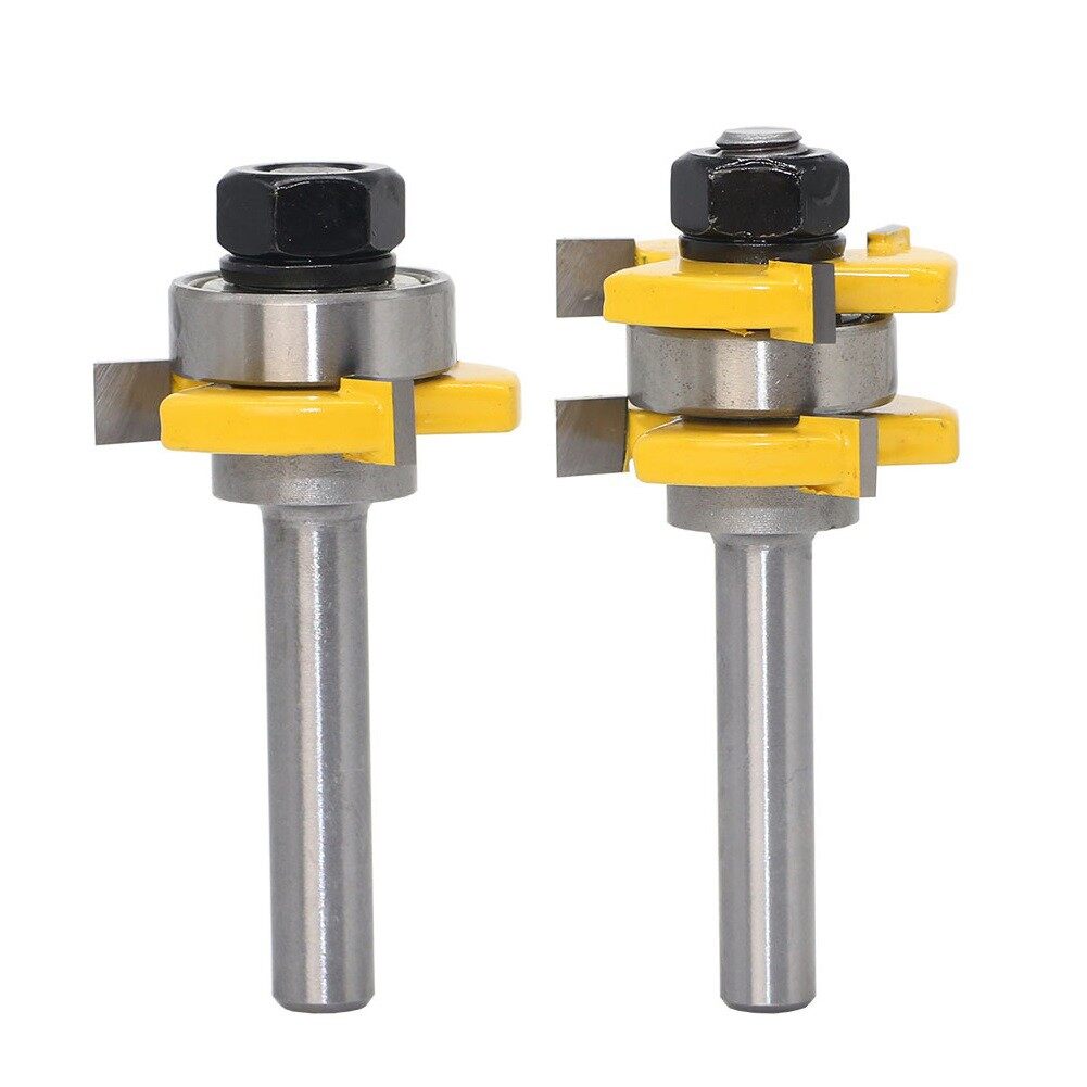 8Mm Shank Router Bits Set Joint Assemble Tongue & Groove For Wood ...