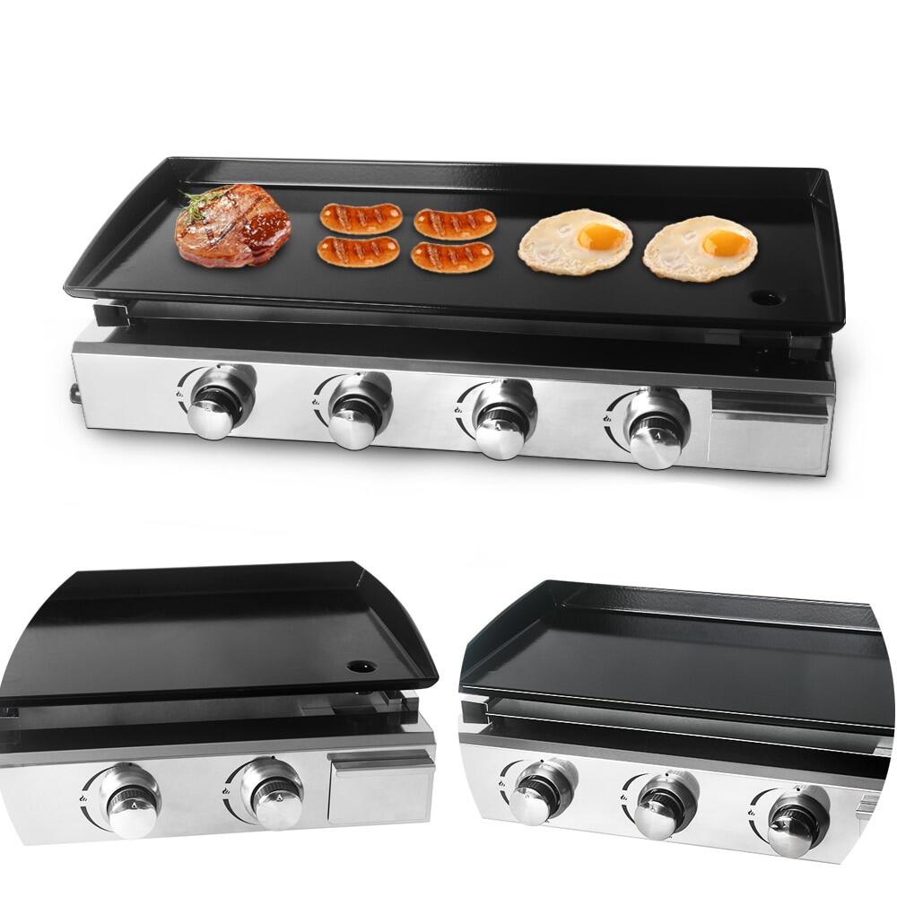 LPG BBQ Plancha สแตนเลส2/3/4เตาก๊าซย่างสเต็กทอดเตาแบน Plancha เคลือบ ...