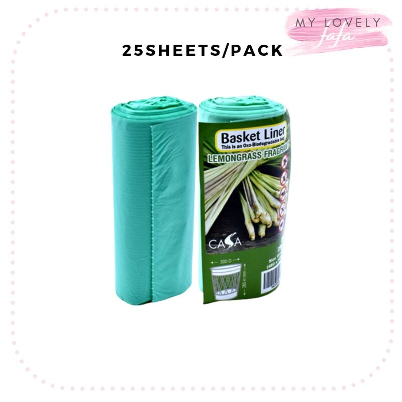 1 Pack Small Plastic Liner for Dustbin/Basket With Fragrant - 25 sheets ...