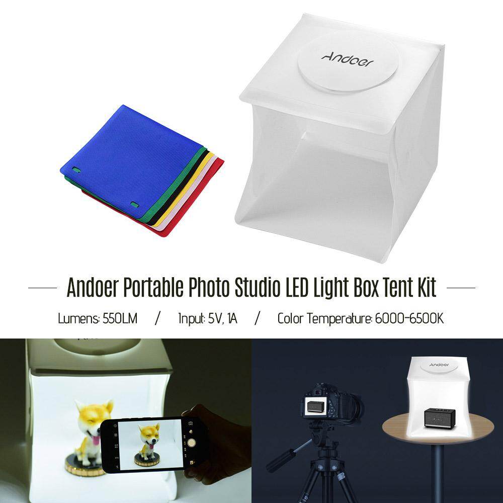 Andoer Portable Photo Studio LED Light Box Shooting Tent Mini Folding Photography Studio Softbox ...