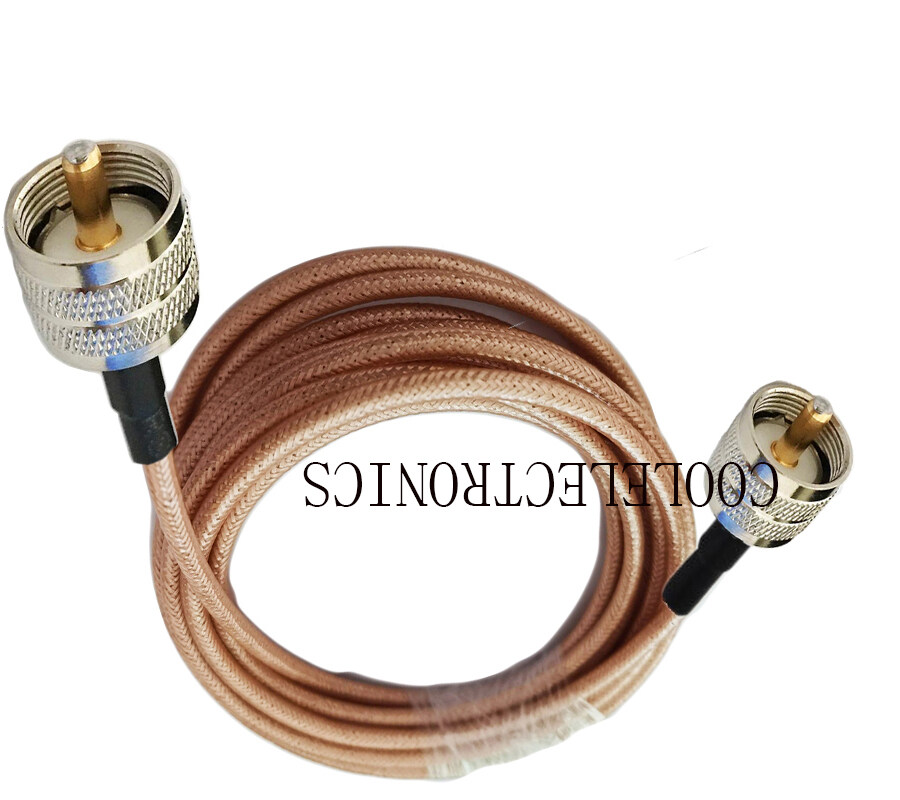 RG400 UHF Male to UHF PL259 Plug Male Connector Double Shielded Copper Braid RF Coaxial cable ...