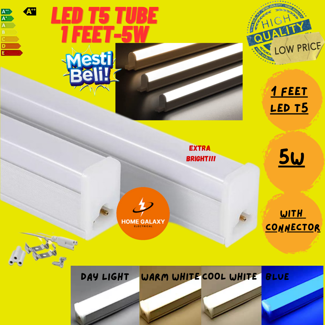 (HOT)(SUPER BRIGHT) LED T5 Tube SET 1ft 2ft 3ft 4ft Long Tube Ceiling ...