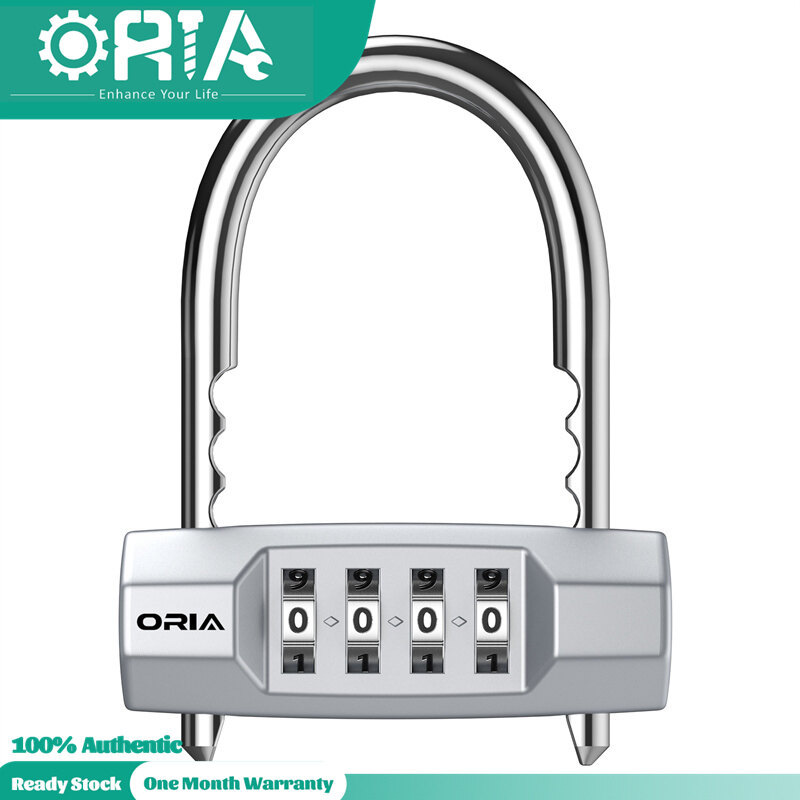 ORIA Combination Padlock 4 Digit Padlock Lock with Adjustable Long ...