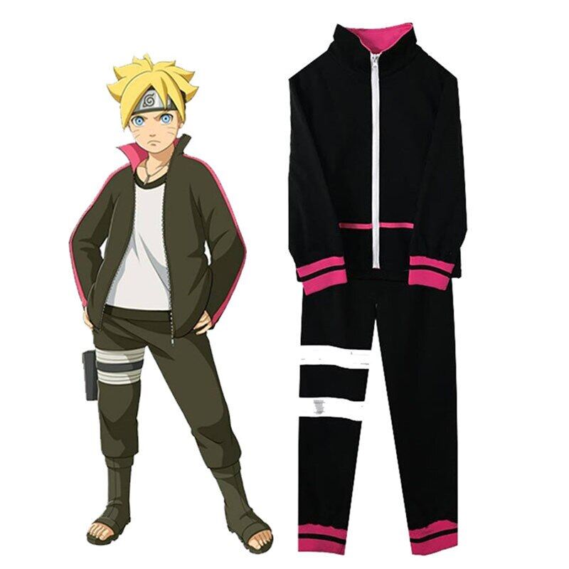 Anime Naruto Shippuden Uzumaki Boruto Cosplay Costume Black Sportswear ...
