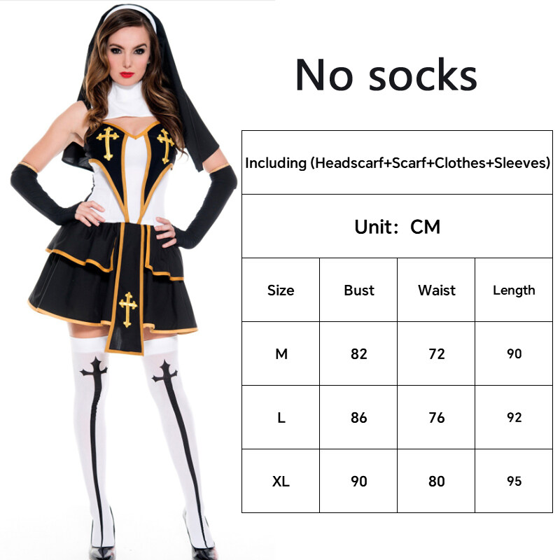 Women Nun Costume For Adult Christian Catholicism Priestess Cosplay ...