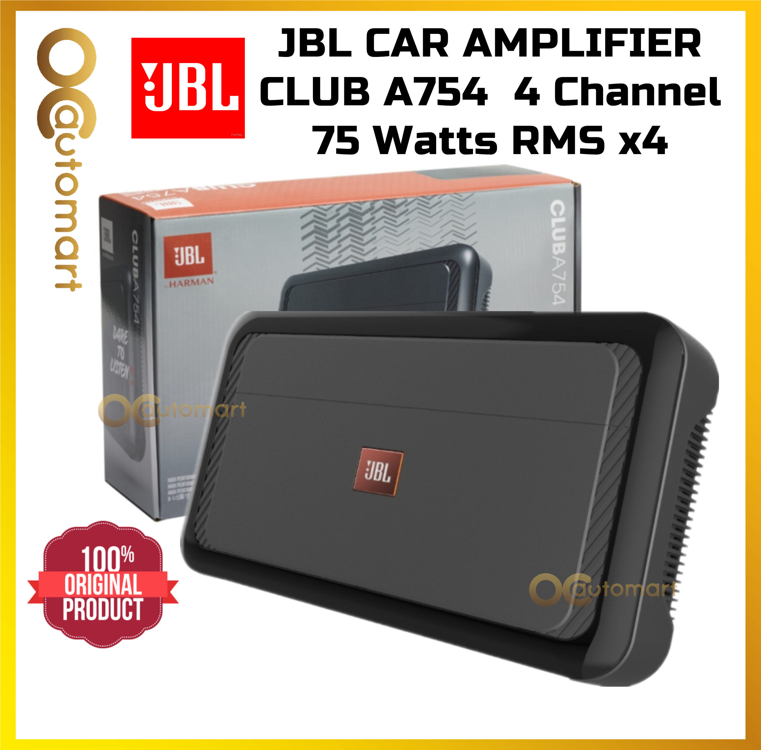 JBL Club Series 4ch Car Amplifier Club A754 High Performance 4 Channel Amp 75 x 4 RMS | Lazada