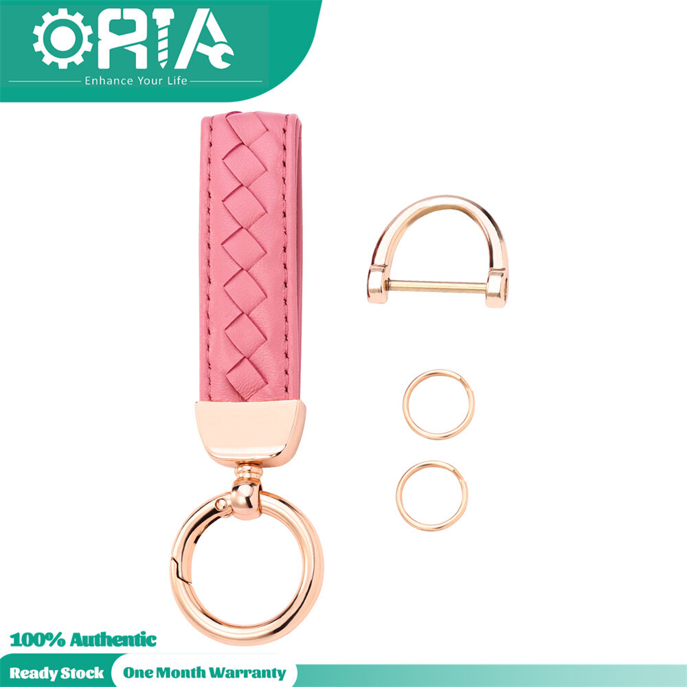 ORIA Leather Keychain Knit Sheepskin Car Key chain for Women Anti-Lost ...